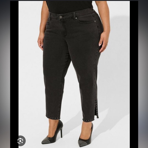 torrid | Jeans | Torrid Black Ankle Jeans With Studded Detail | Poshmark